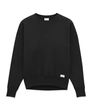 Saint Laurent Logo Patch Crewneck Sweatshirt - Black