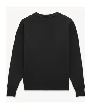 Saint Laurent Logo Patch Crewneck Sweatshirt - Black