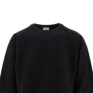 Saint Laurent Logo Patch Crewneck Sweatshirt - Black