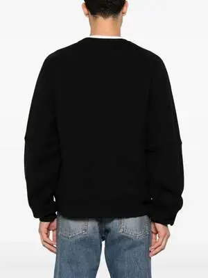 Saint Laurent Logo Patch Crewneck Sweatshirt - Black
