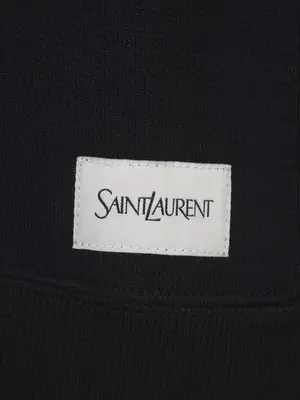 Saint Laurent Logo Patch Crewneck Sweatshirt - Black