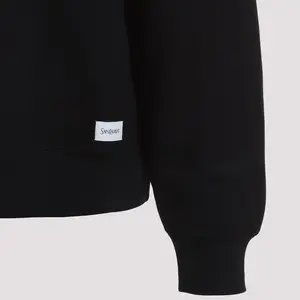 Saint Laurent Logo Patch Crewneck Sweatshirt - Black