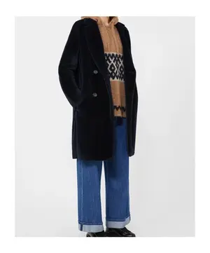 Max Mara Roseto Double Breasted Coat - Midnight Blue