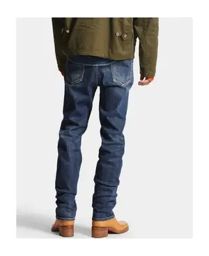 Dsquared2 Logo Patch Straight-leg Jeans - Blue