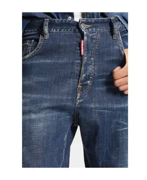Dsquared2 Logo Patch Straight-leg Jeans - Blue