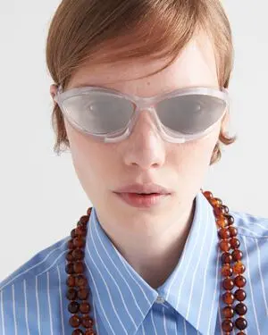 Prada Irregular Frame Sunglasses - White