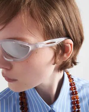 Prada Irregular Frame Sunglasses - White