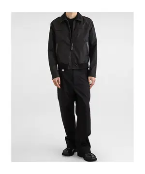 Dolce & Gabbana Straight-leg Trousers With Logo Plaque - Black