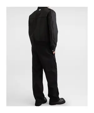 Dolce & Gabbana Straight-leg Trousers With Logo Plaque - Black
