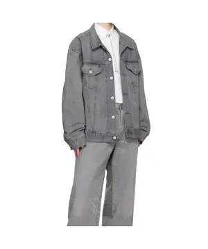 Junya Watanabe Lapel Long Sleeve Denim Jacket - Gray