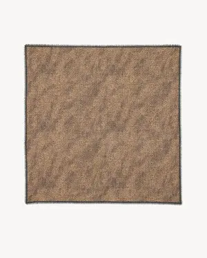 Saint Laurent Square Scarf In Leopard Wool Etamine - Brown