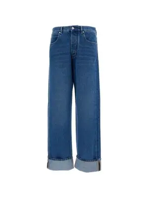 Bottega Veneta Wide Leg Turned-up Jeans