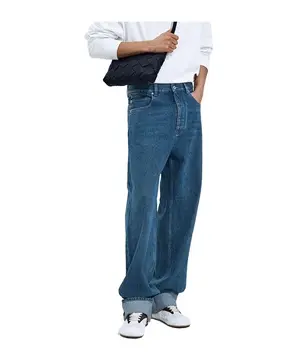 Bottega Veneta Wide Leg Turned-up Jeans