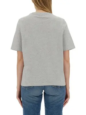 Maison Kitsuné Logo Embroidered Crewneck T-shirt