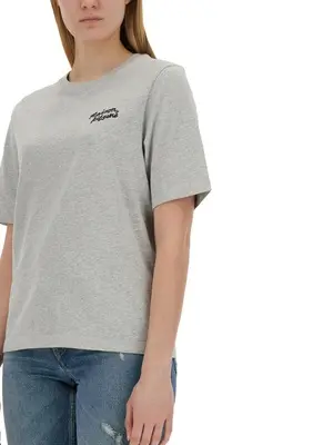 Maison Kitsuné Logo Embroidered Crewneck T-shirt