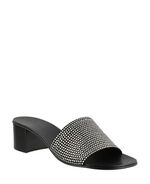GIUSEPPE ZANOTTI Embellished Block Heel Mules