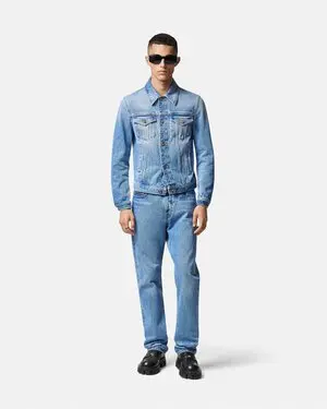 Versace Medusa Biggie Embellished Denim Jacket
