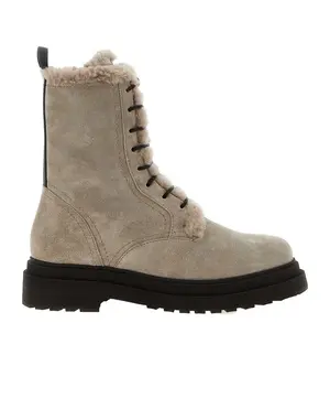 Brunello Cucinelli Shearling Lace-up Boots