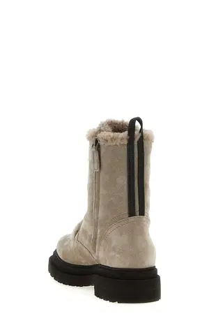 Brunello Cucinelli Shearling Lace-up Boots