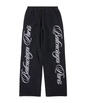 Balenciaga Baggy Cursive Logo Wide-leg Pants