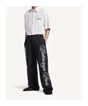 Balenciaga Baggy Cursive Logo Wide-leg Pants