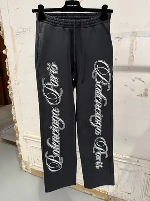 Balenciaga Baggy Cursive Logo Wide-leg Pants