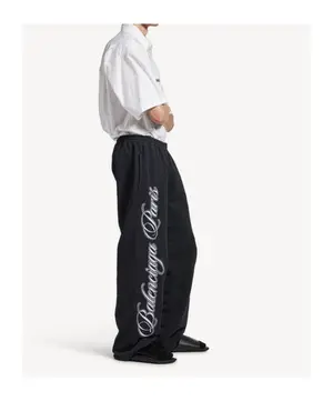 Balenciaga Baggy Cursive Logo Wide-leg Pants