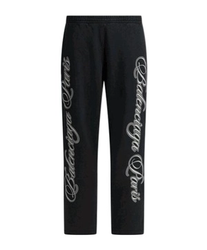Balenciaga Baggy Cursive Logo Wide-leg Pants - No