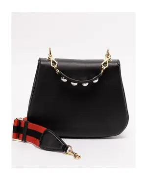 Gucci Blondie Top Handle Bag With Interlocking G Detail - Black