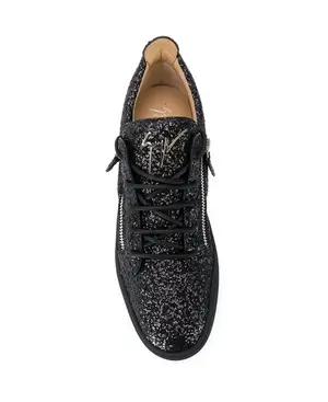 GIUSEPPE ZANOTTI Glitter Zip-up Sneakers - Black