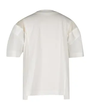 Sacai Poplin Jersey T-shirt With Round Neck And Short Sleeves