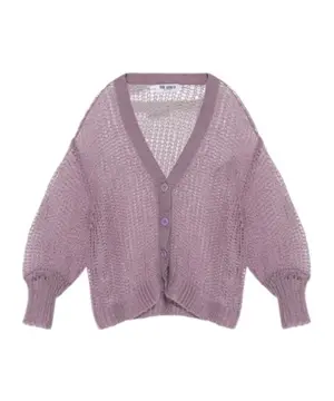 Attico Semi-sheer Knitted Cardigan With V-neck And Cutout Detail