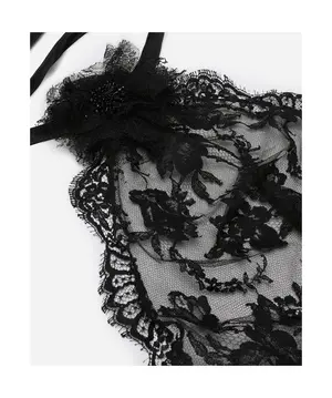 Dolce & Gabbana Floral Lace Asymmetrical Top