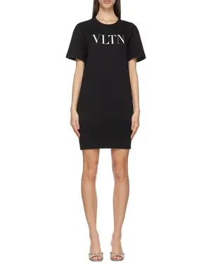 Valentino Garavani Vltn Logo Print T-shirt Dress