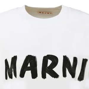 Marni Logo Printed Crewneck T-shirt - White