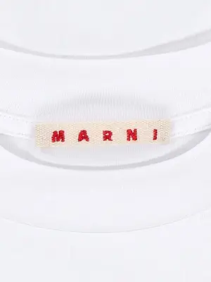 Marni Logo Printed Crewneck T-shirt - White