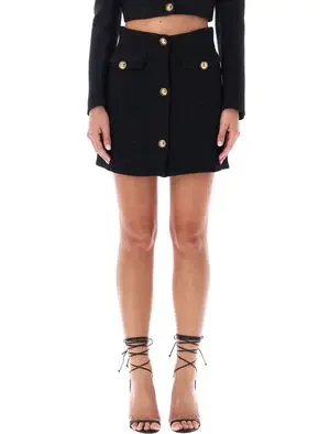 Alessandra Rich Bouclé A-line Mini Skirt