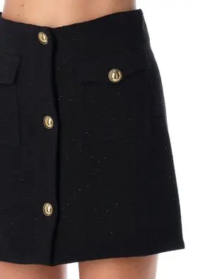 Alessandra Rich Bouclé A-line Mini Skirt