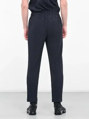 Issey Miyake Homme Plissé Pleated Mid-rise Trousers - Black