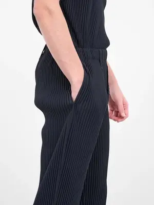 Issey Miyake Homme Plissé Pleated Mid-rise Trousers - Black