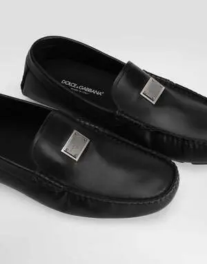 Dolce & Gabbana Logo Plaque Moccasins - Black