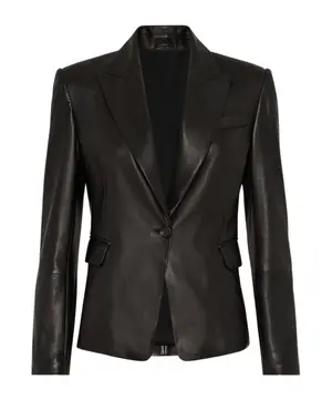 Brunello Cucinelli Single-breasted Tailored Leather Blazer