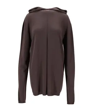 Rick Owens Oversized Hooded Long Sleeve Sweater - Black