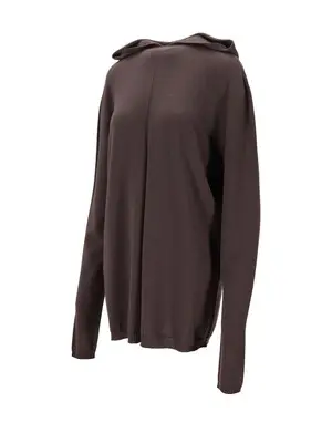 Rick Owens Oversized Hooded Long Sleeve Sweater - Black