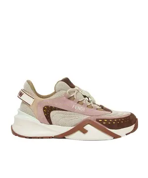 Fendi Flow Lace-up Sneakers - Brown
