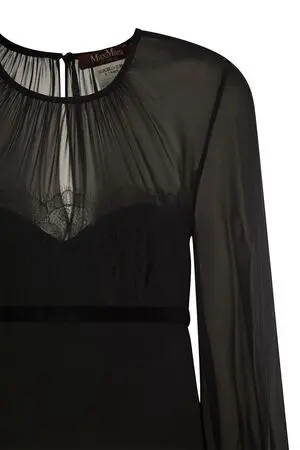 Max Mara Crewneck Long-sleeved Dress