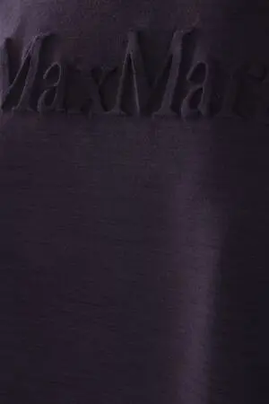 Max Mara Peter Zip Detailed Crewneck T-shirt - Dark Blue