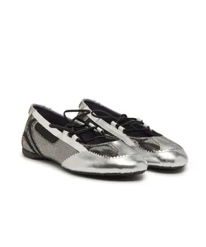 DIESEL® D-mile Lace-up Ballerinas - Silver/black