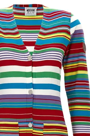 Moschino Striped Knit Long Cardigan