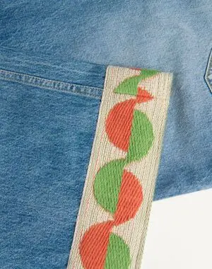 Valentino Garavani Logo Patch Wide Leg Jeans